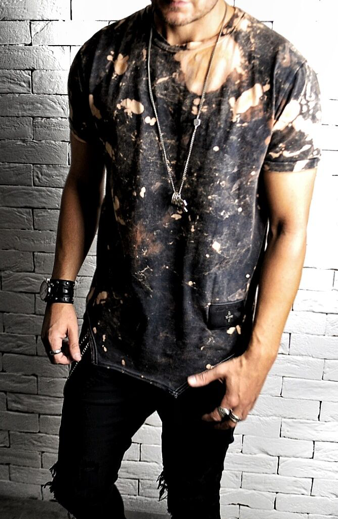 Tie Dye Square Hem T-Shirt | Mens Unique T-Shirts | ETTO Boutique