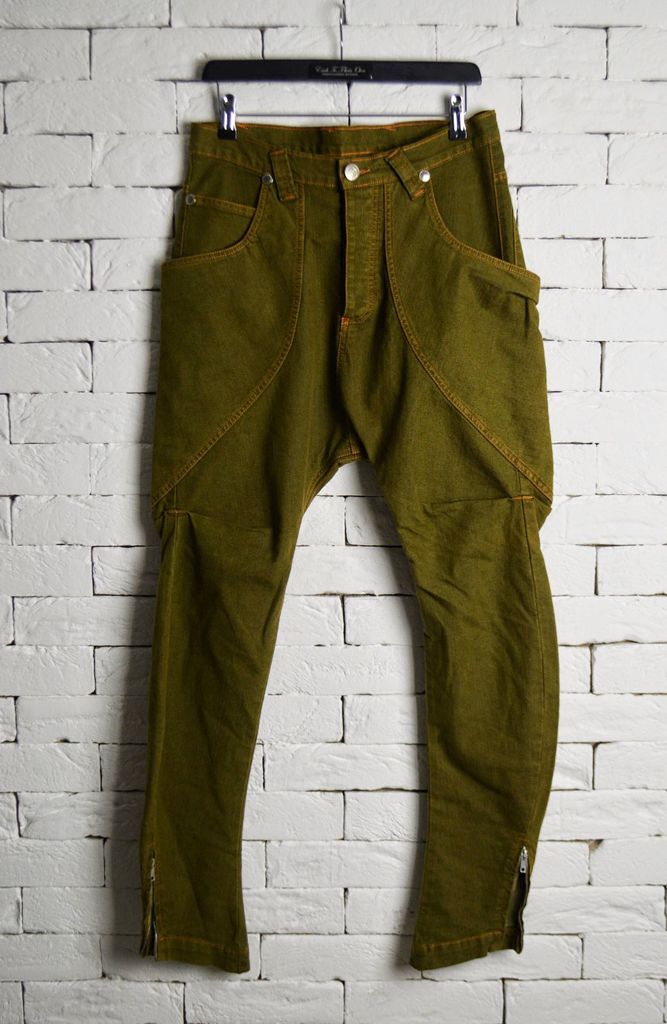 Khaki Side Pocket Jeans | Drop Crotch Jeans | ETTO Boutique